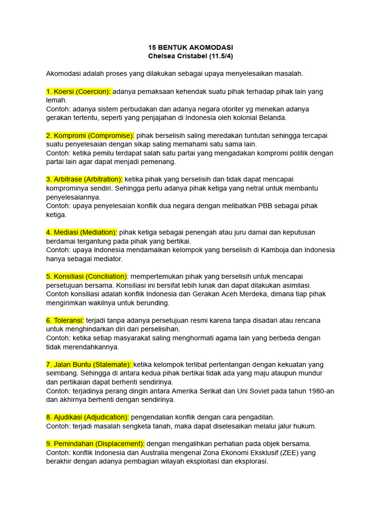 15 Bentuk Akomodasi | PDF