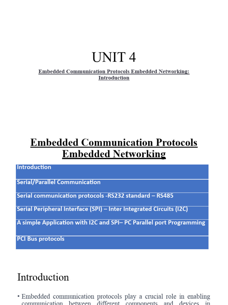 Unit 4 | PDF | Computer Network | Embedded System