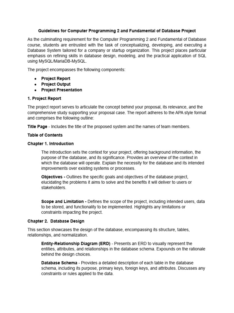 Guidelines For The Prog2 and DBMS Project | PDF | Databases | Conceptual Model