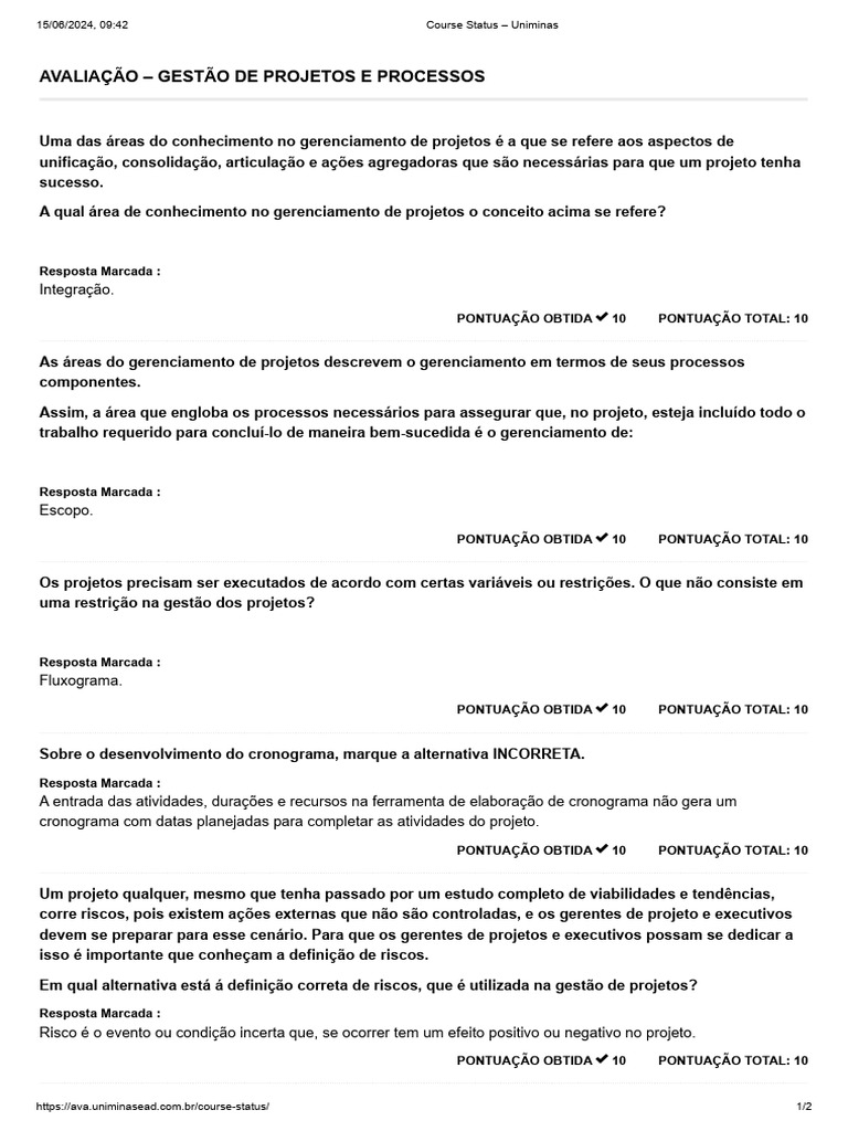 prova - GESTÃO-DE-PROJETOS-E-PROCESSOS-1 | PDF | Gestão de projetos