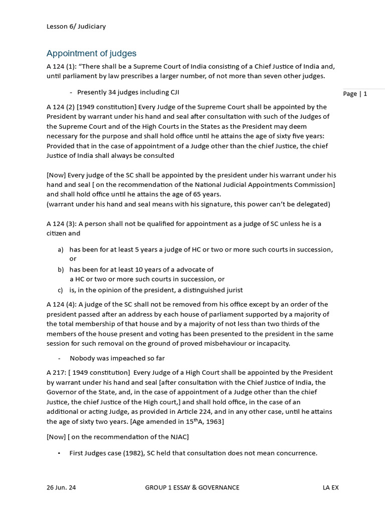 Lesson 6 Judiciary | PDF | Judge | Governance