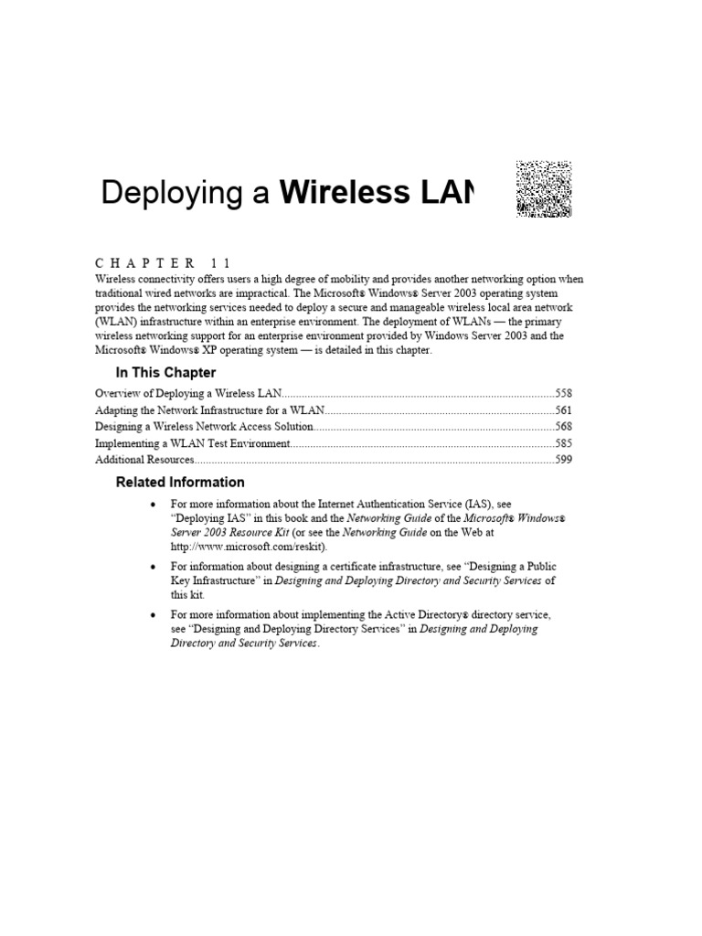 15 CHAPTER 11 Deploying A Wireless LAN | PDF | Computer Network | Radius