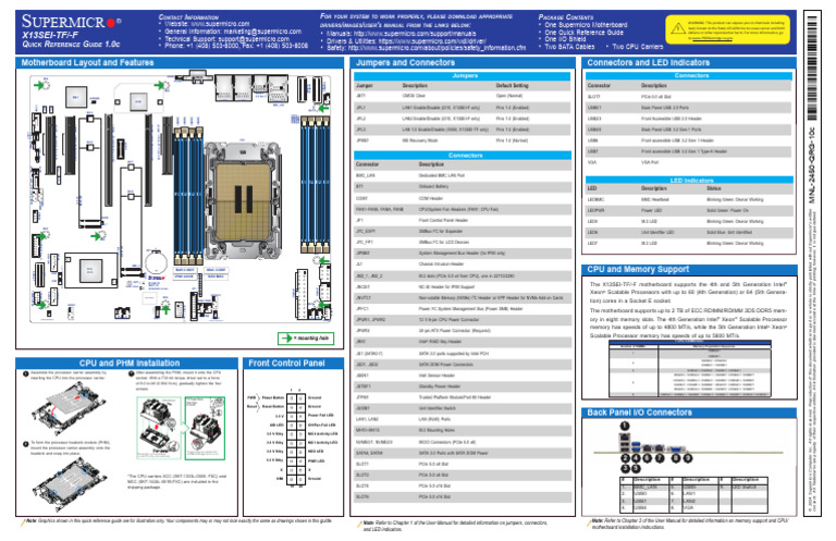 X13SEI-TF Motherboard Quick Guide | PDF | Physical Layer Protocols ...