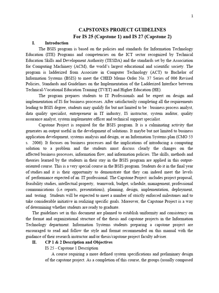Proposed Capstones Project Guidelines | PDF | Information System ...