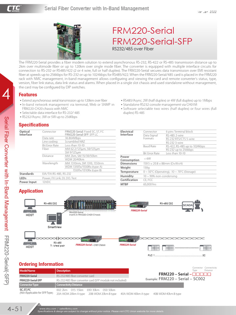 Ce Frm220 Serial | PDF | Physical Layer Protocols | Manufactured Goods