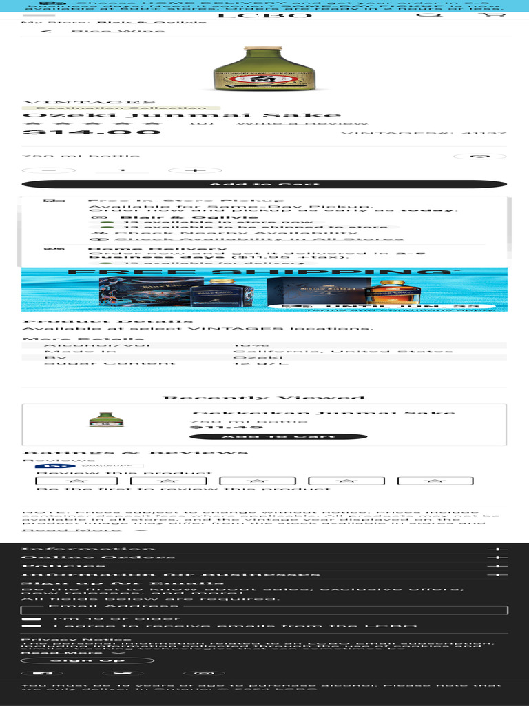 Ozeki Junmai Sake LCBO | PDF | Self-Improvement | Wellness