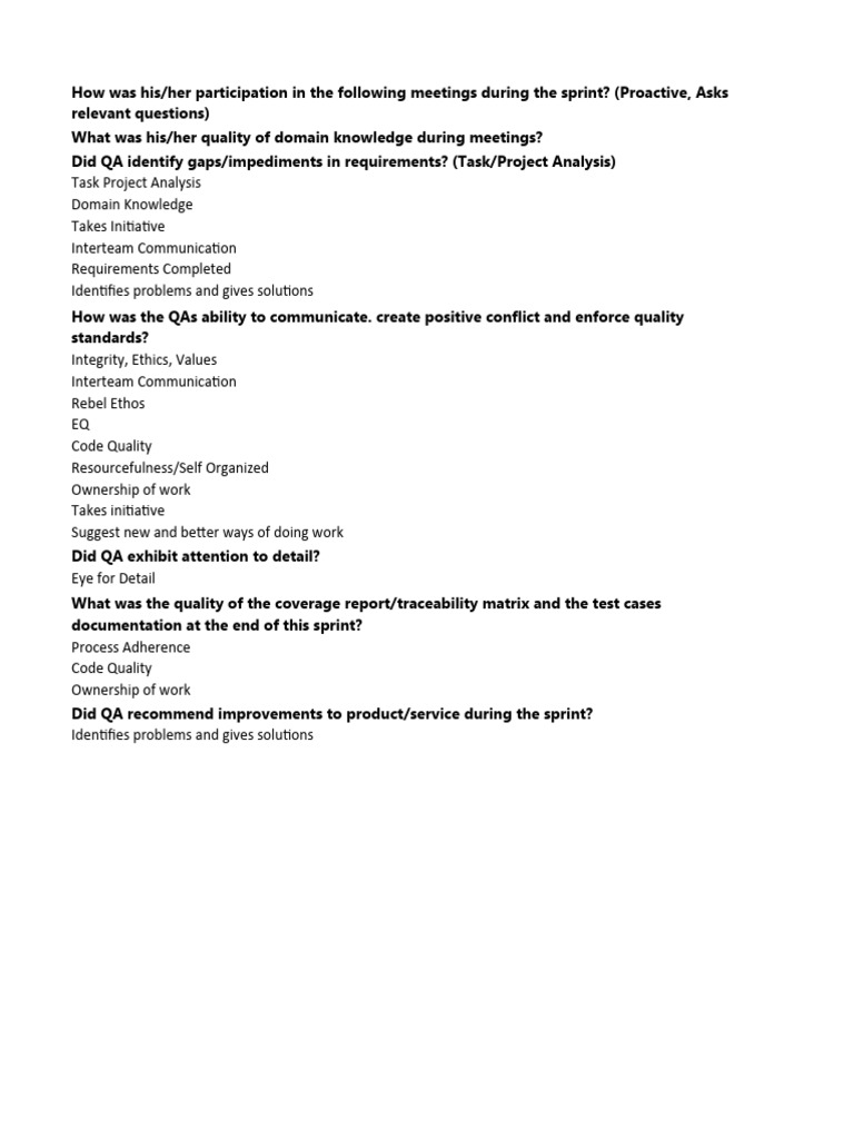 QA - Sprint Feedback Impact On KPIs | PDF