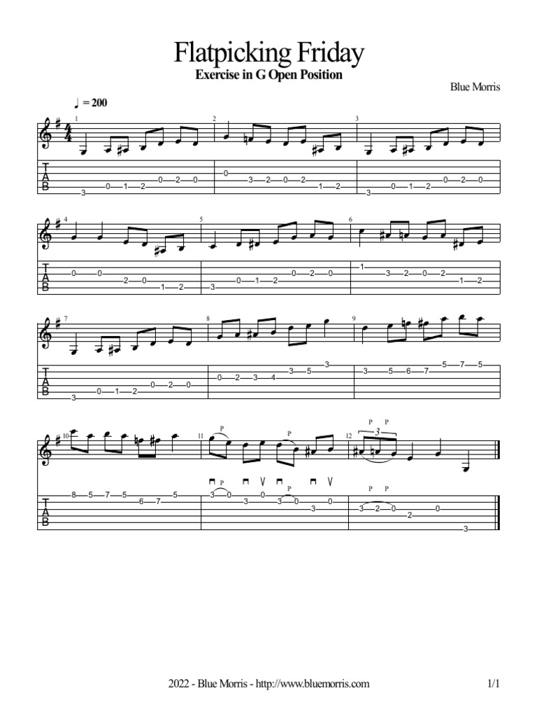 Flatpicking Exercise in G Major | PDF