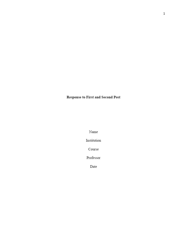 Reaction To First and Second Post | PDF
