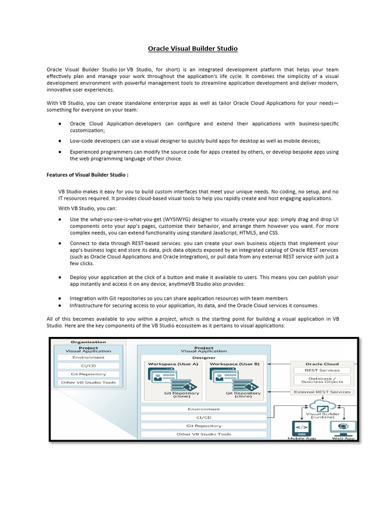 Oracle Visual Builder Studio | PDF | Mobile App | Cloud Computing