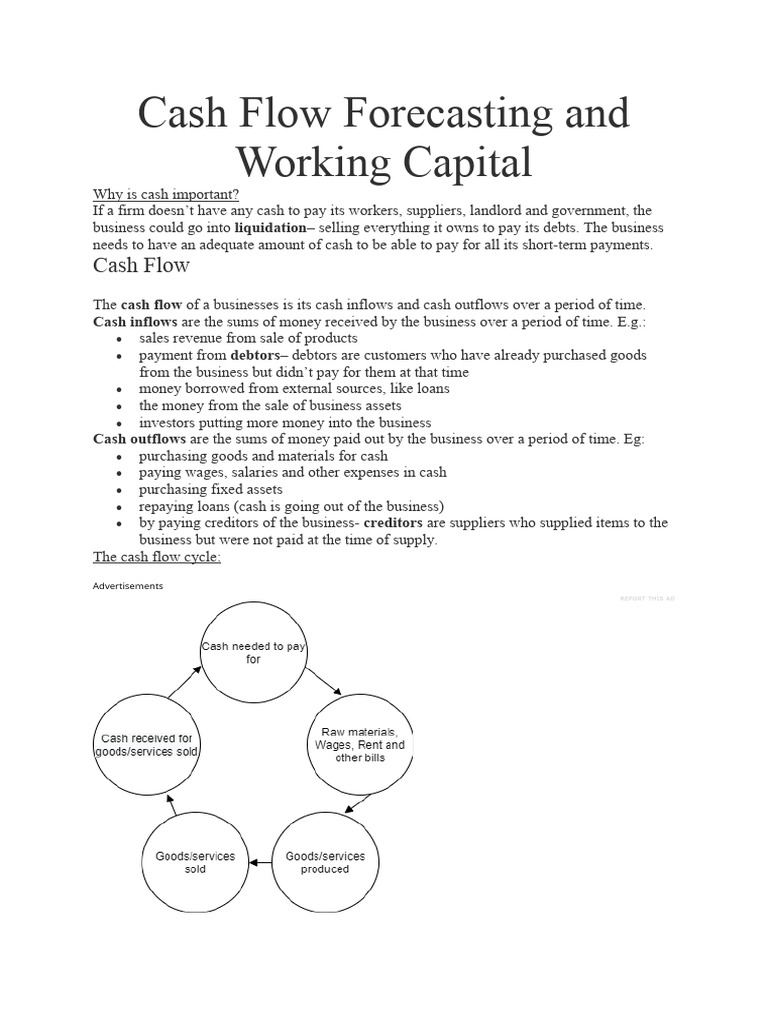 Cash Flow and Working Capital Notes | PDF | Working Capital | Finance ...
