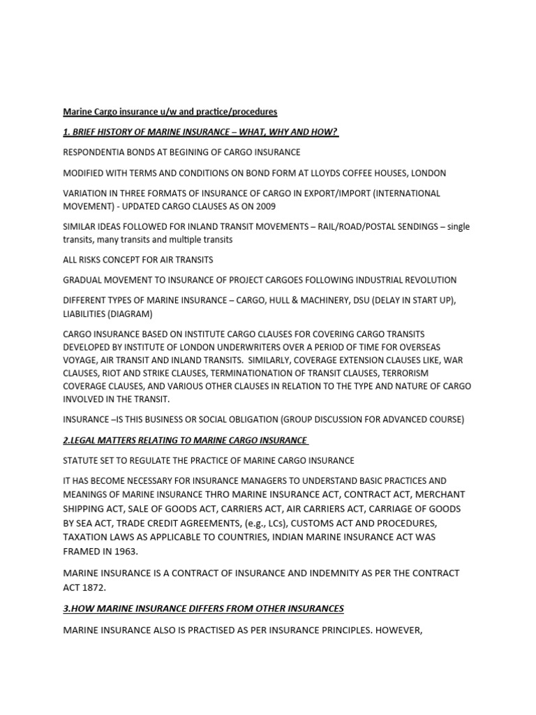 Marine Cargo Document (Sachin) | PDF | Insurance | Business Law