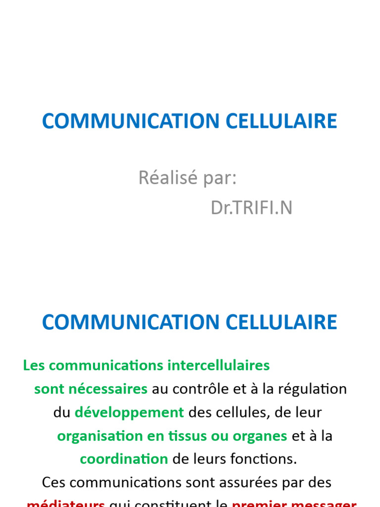 Communication Cellulaire et Membranes | PDF | Synapse | Membrane cellulaire