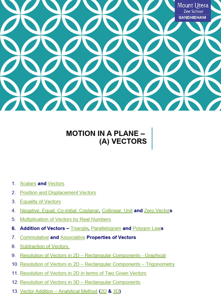 Understanding Motion in a Plane: Vectors | PDF | Euclidean Vector | Physics