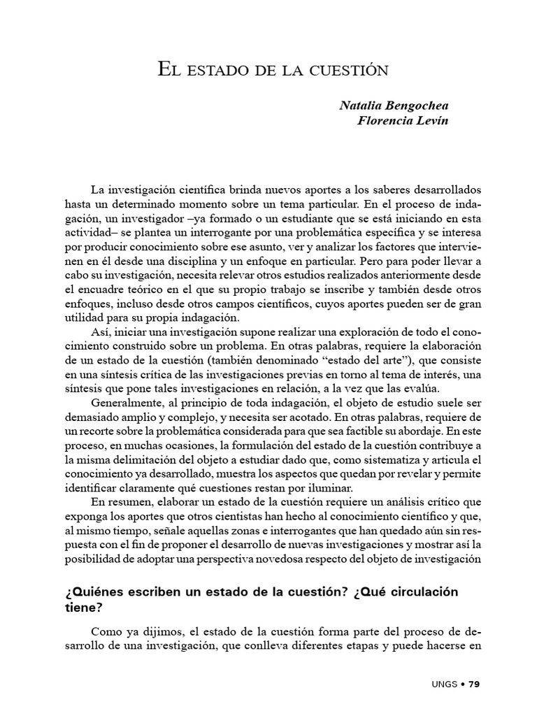 Estado de la cuestión en investigación | PDF | Conocimiento | Estado ...