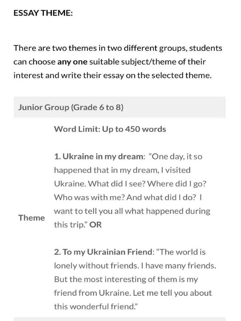 Ukraine Writing Contest | PDF
