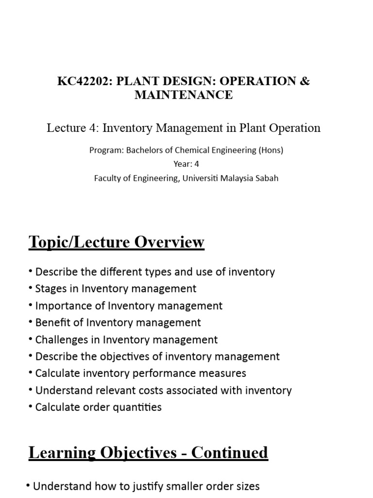 Lecture9 INVENTORYMGMTAZM | PDF | Inventory | Production And Manufacturing