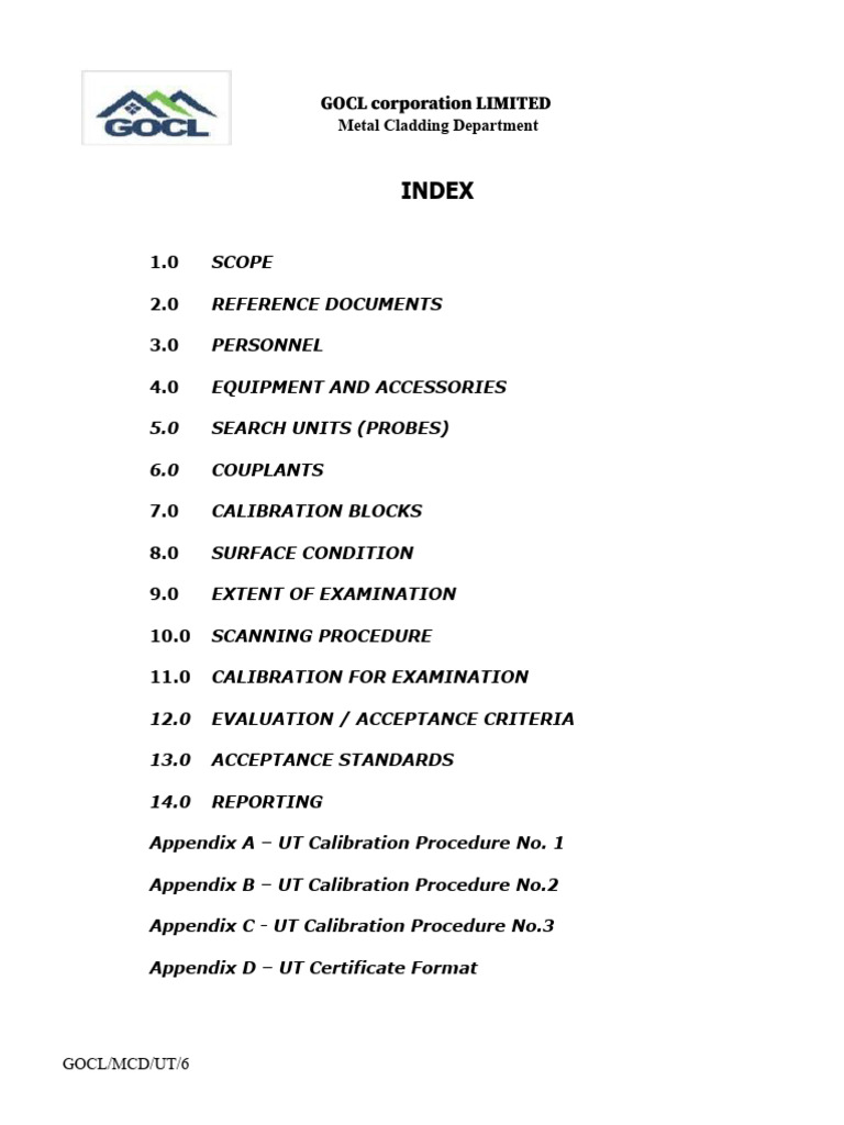 UT - Procedure | PDF | Nondestructive Testing | Ultrasound