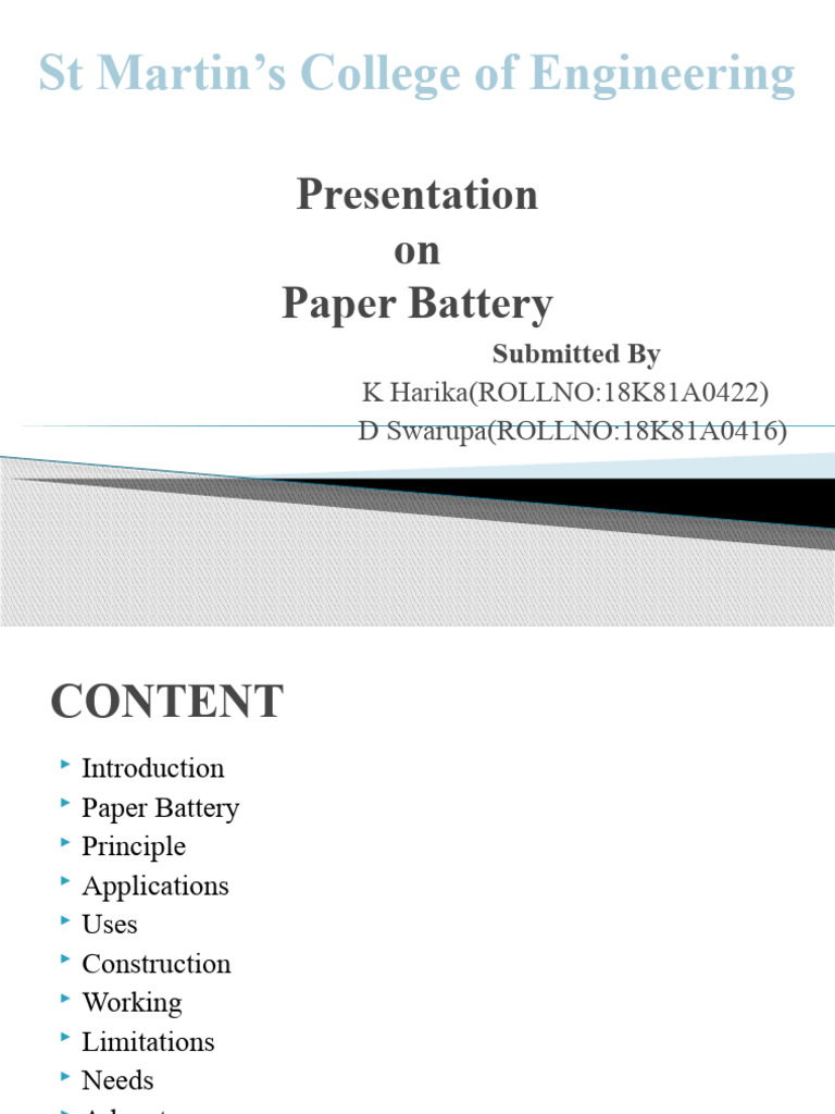 Paper-Battery 1 | PDF | Energy Storage | Electrical Components