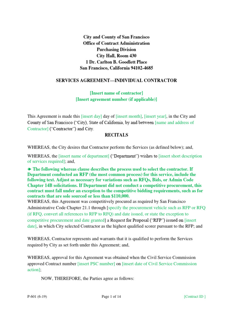 SAMPLE Contract For Individuals-Sole Proprietors | PDF | Indemnity ...