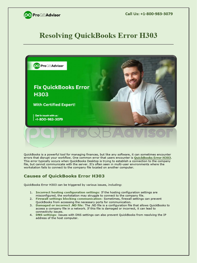 Resolving QuickBooks Error H303 | PDF | Domain Name System | Computer Network