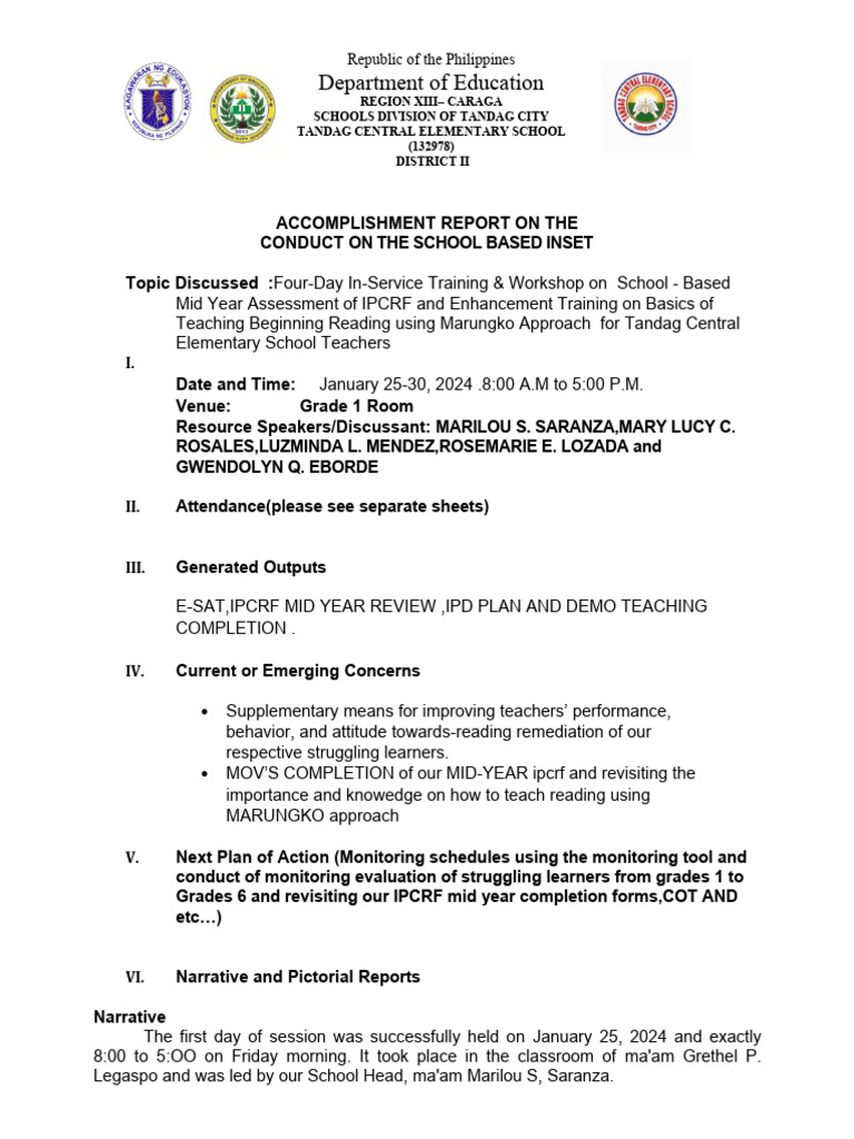INSET Training Report: Reading Strategies | PDF | Learning | Human ...