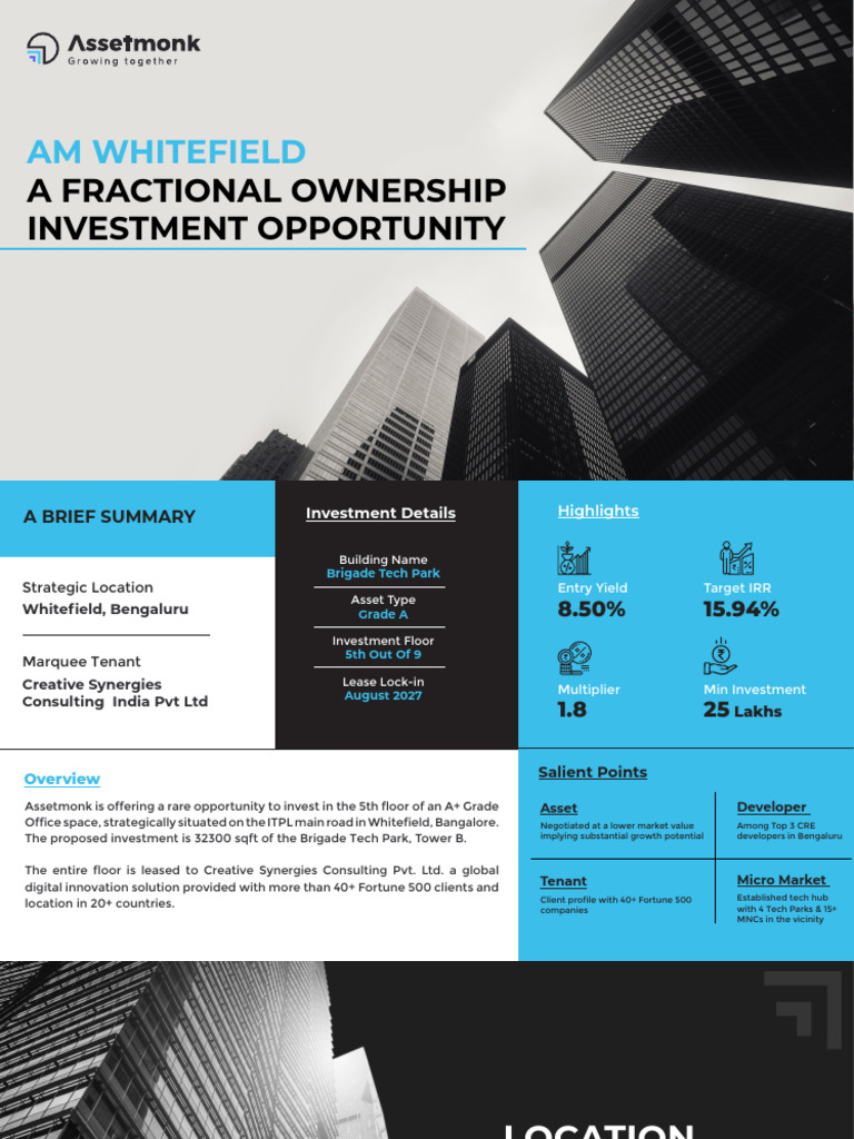 Brigade Tech Park Presentation Master Deck - Dec | PDF | Bangalore | Investing