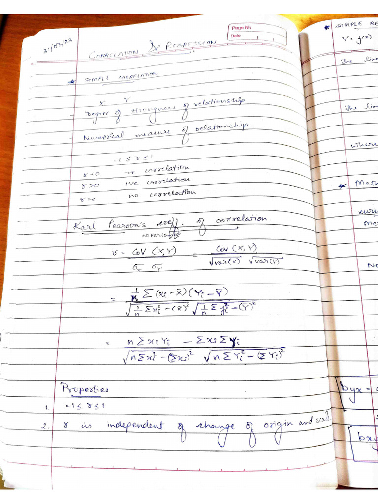 Statistics Correlation And Regression Pdf