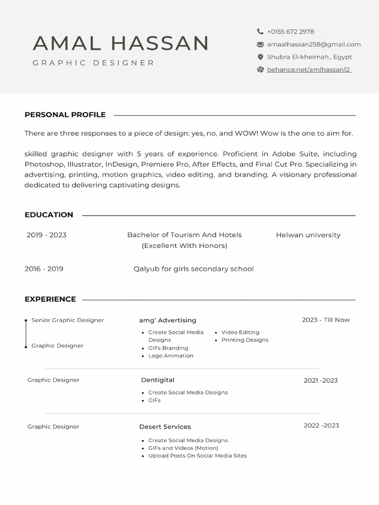 Amal Hassan CV | PDF