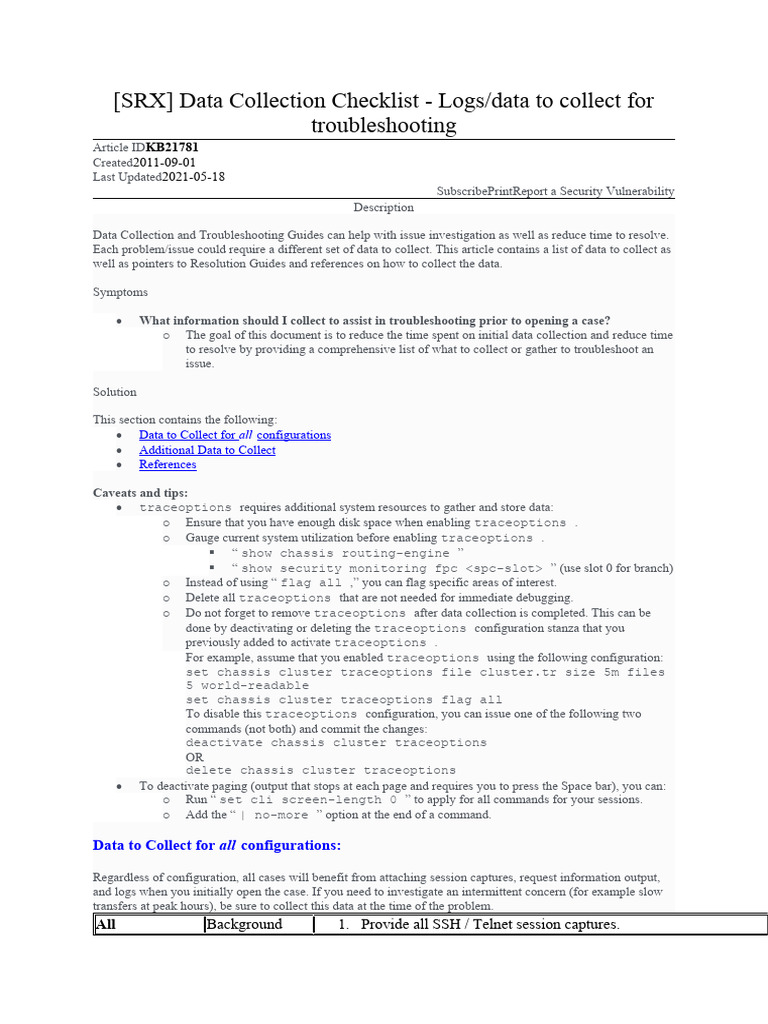 Data Collection Troubleshooting Pdf Firewall Computing Command