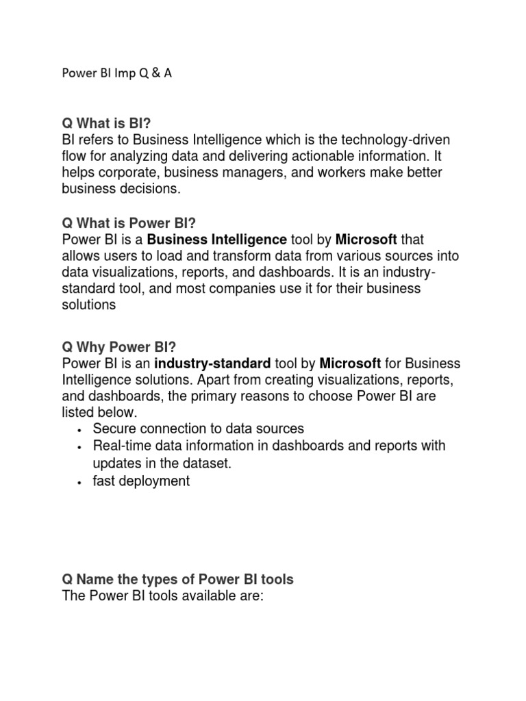 Power Bi Imp Q&A | PDF | Computing | Information Science