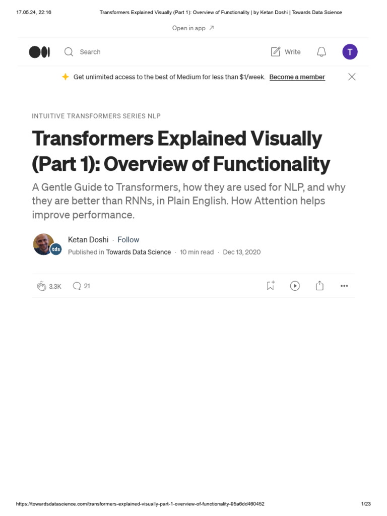 Transformers Explained Visually Part 1 Overview Of Functionality By Ketan Doshi Towards 