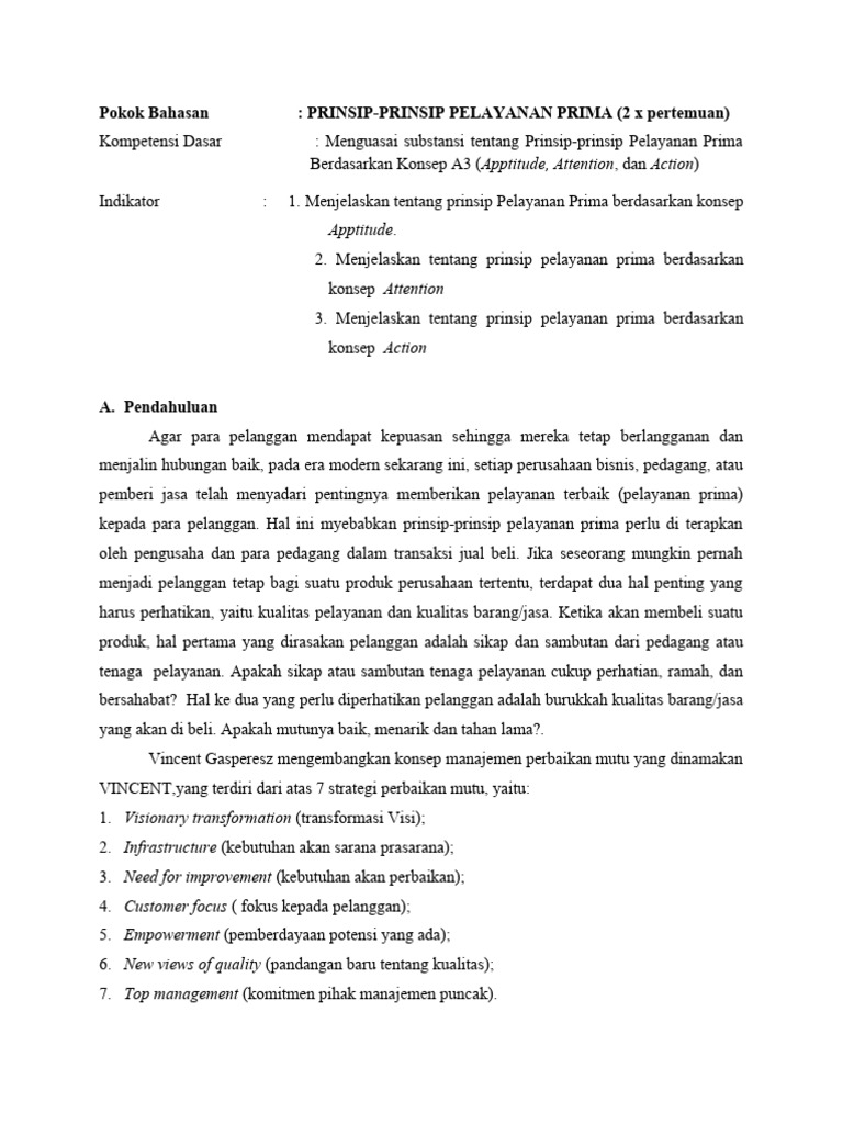 Prinsip Pelayanan Prima | PDF | Karier & Perkembangan | Seni