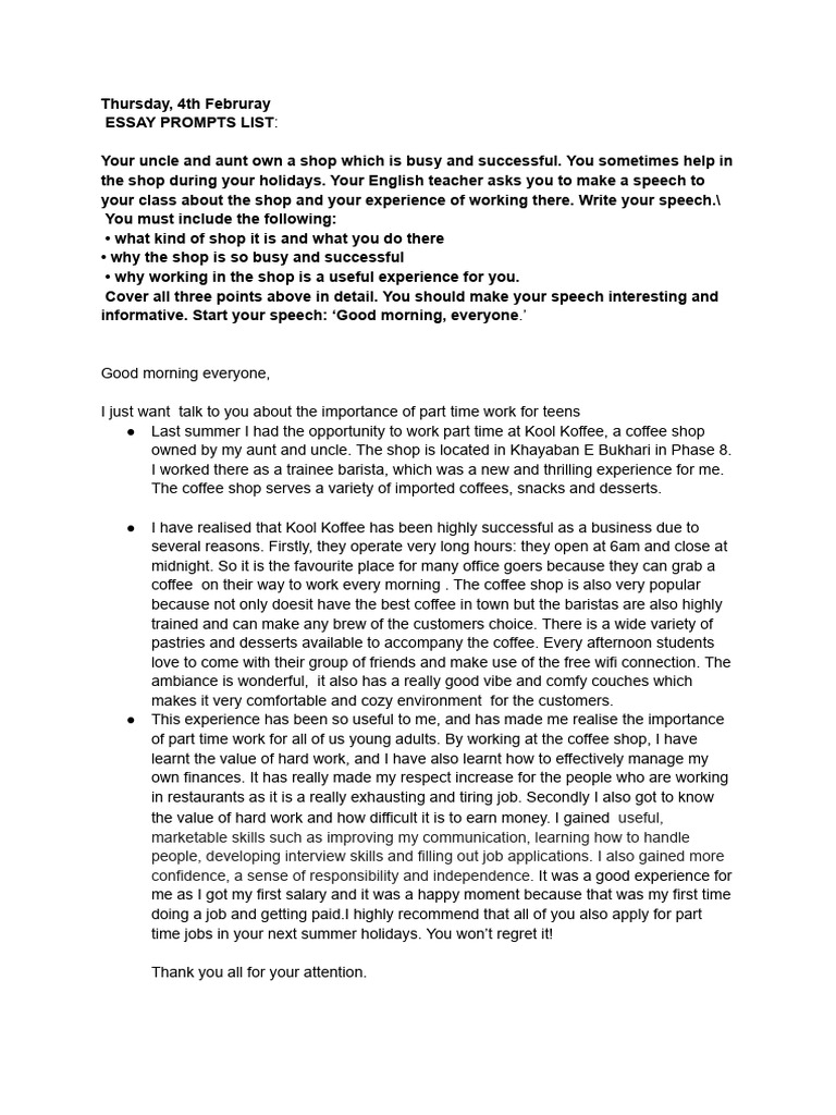 Speech Writing Exemplar O Level | PDF