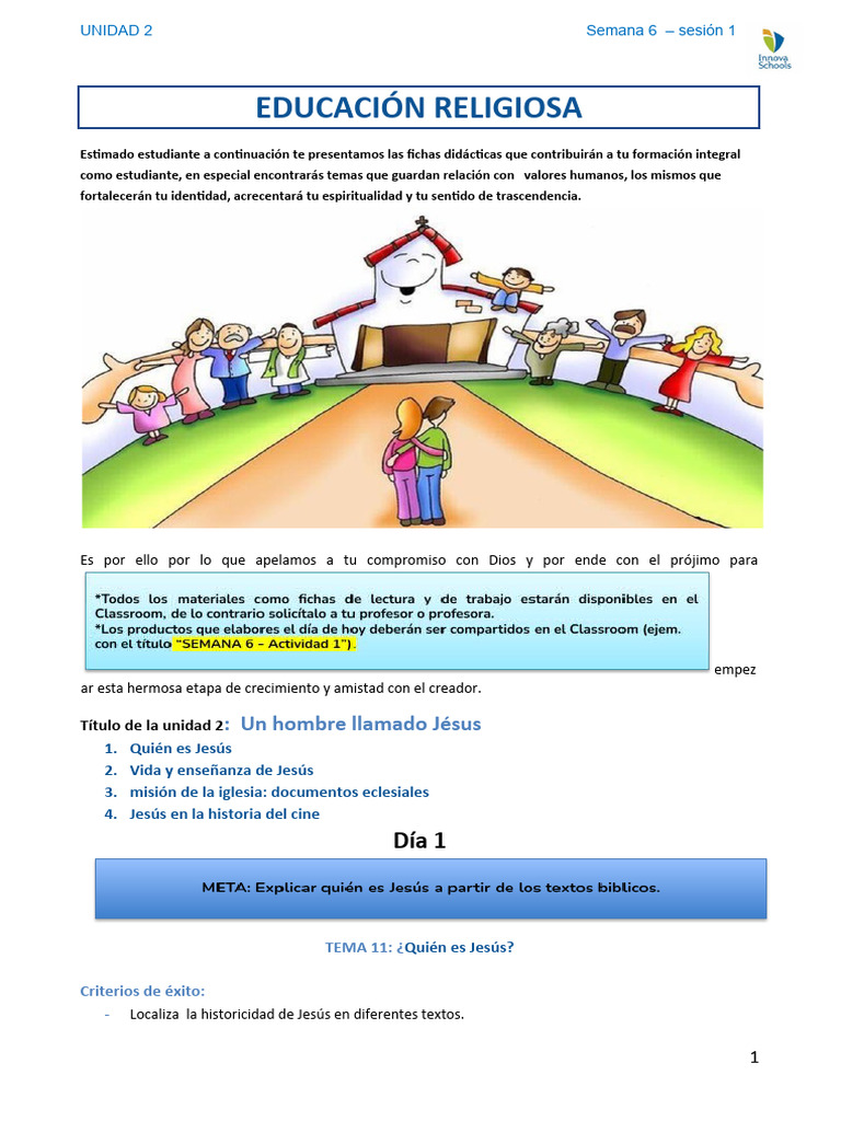 Religion 9no - B01 Ficha 11 | PDF | Jesús | Evangelio de Mateo