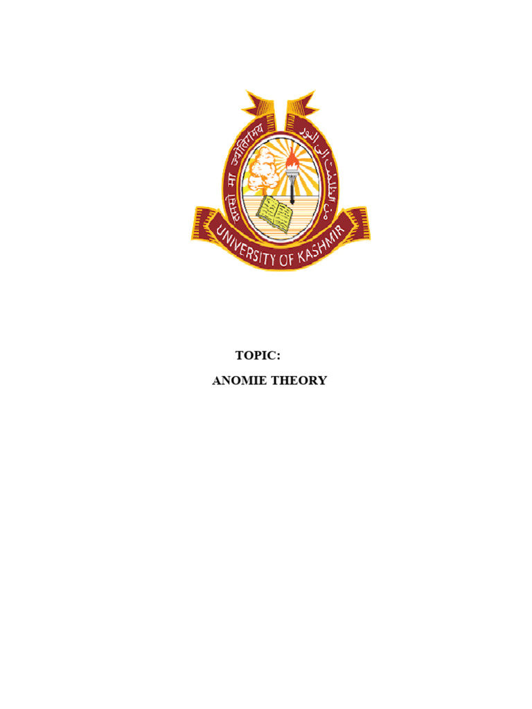 Anomie Theory | PDF | Deviance (Sociology) | Criminology