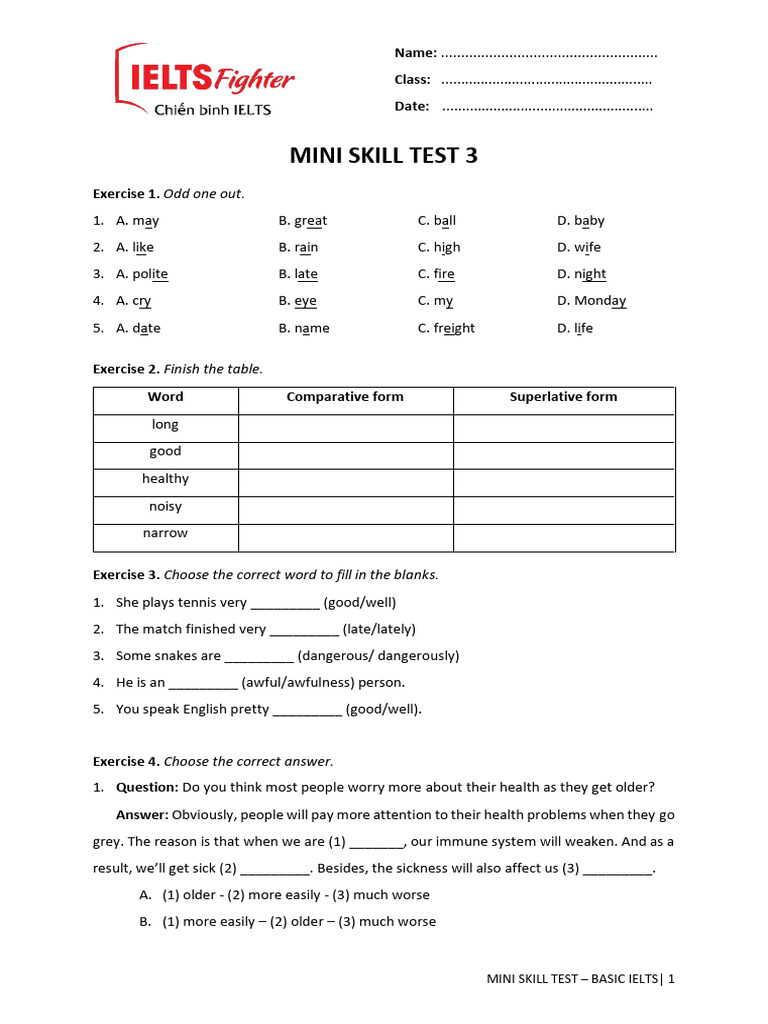 Mini Skill Test 3 | PDF