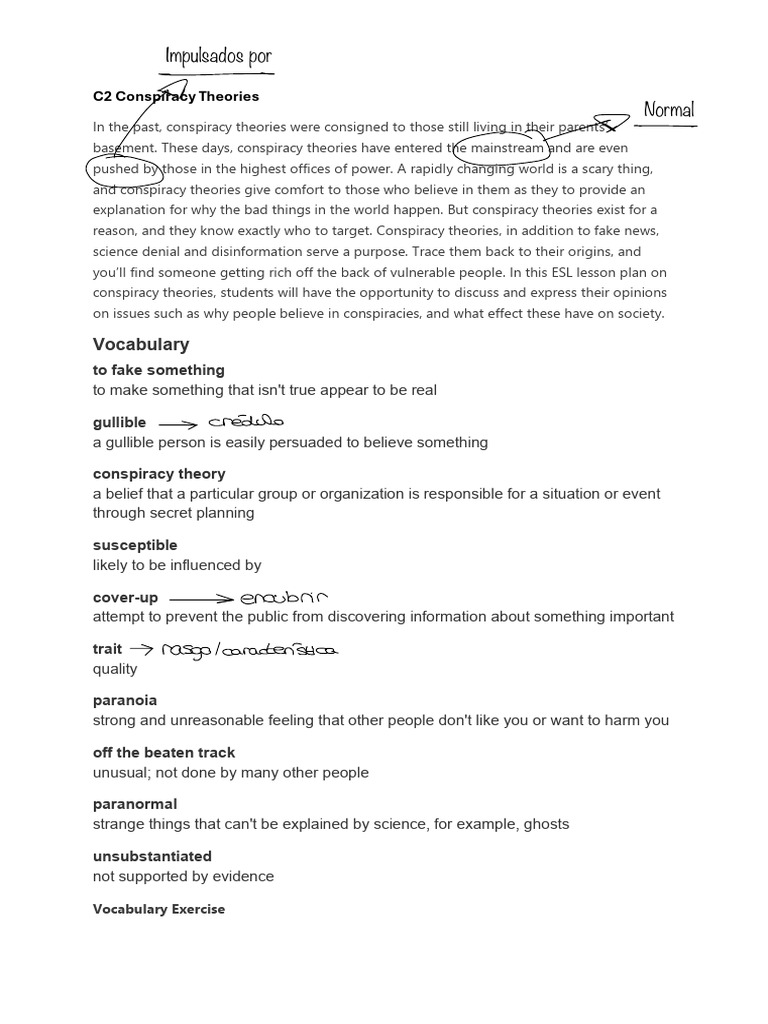 C2 26-01 Conspiracy Theories | PDF | Conspiracy Theory