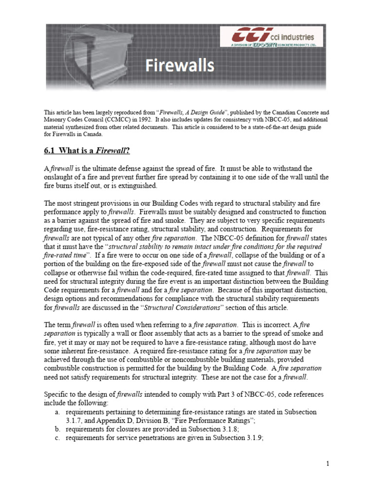 Firewalls CCI Industries | PDF | Wall | Concrete