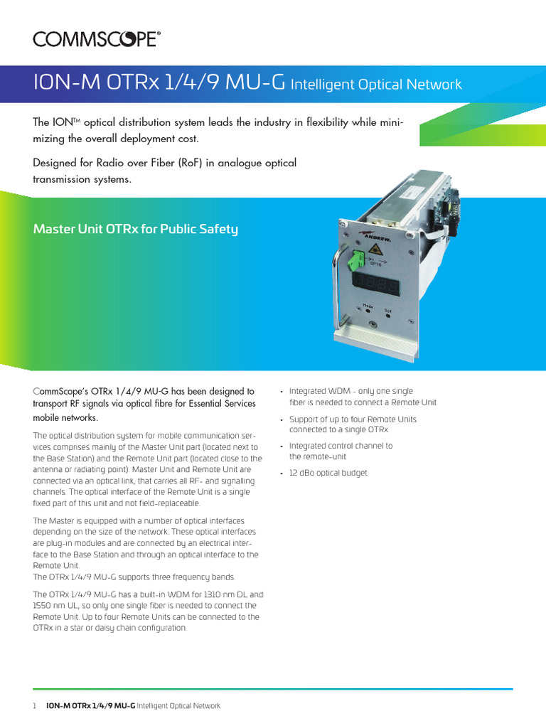 ION-M OTRx 1 4 9 MU-G PA-103478.2-EN - GB | PDF | Telecommunications ...