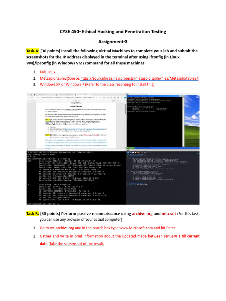 Assignment 3 Reconnaissance And Footprinting Pdf Ip Address Internet Standards