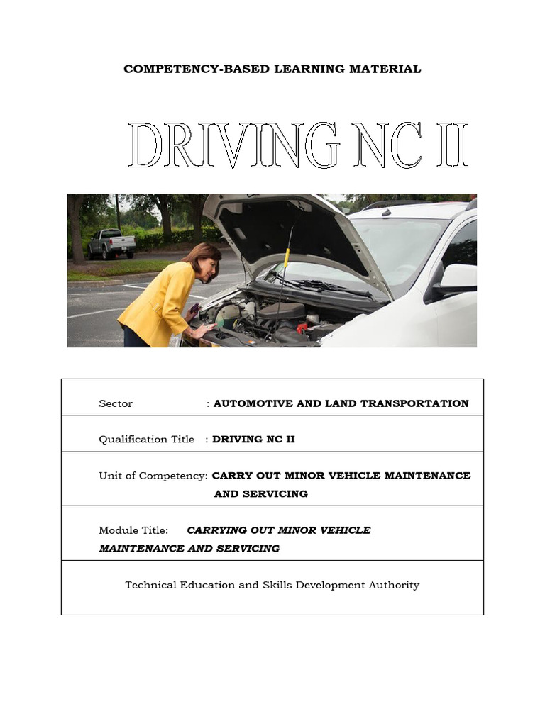 Minor Vehicle Maintenance Module NC II | PDF | Occupational Safety And ...