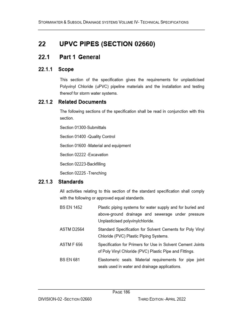 u-PVC Pipe - Stormwater Specs | PDF | Pipe (Fluid Conveyance) | Polyvinyl Chloride