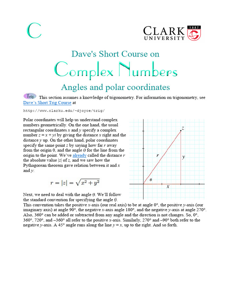 Complex Numbers | PDF | Cartesian Coordinate System | Complex Number