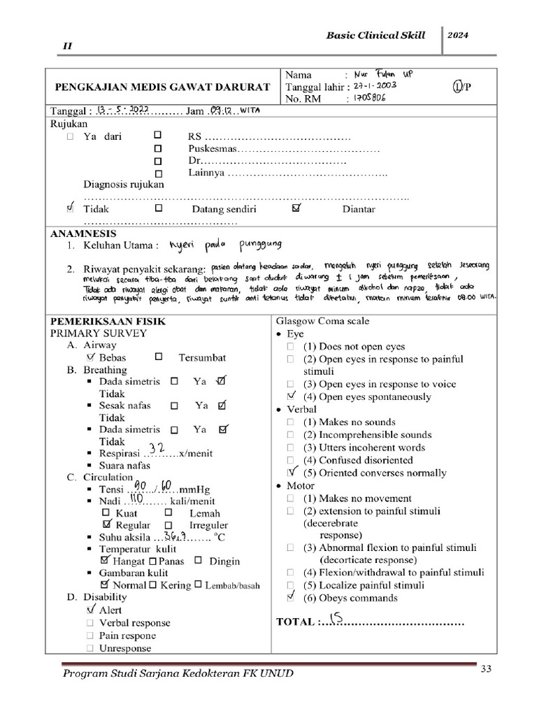 Ajeng Permani R. N. - Rekam Medis IGD | PDF