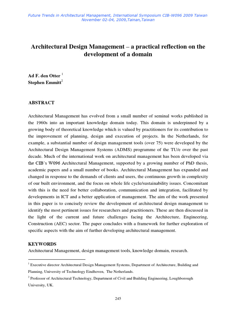 Architectural Design Management | PDF | Project Management | Design