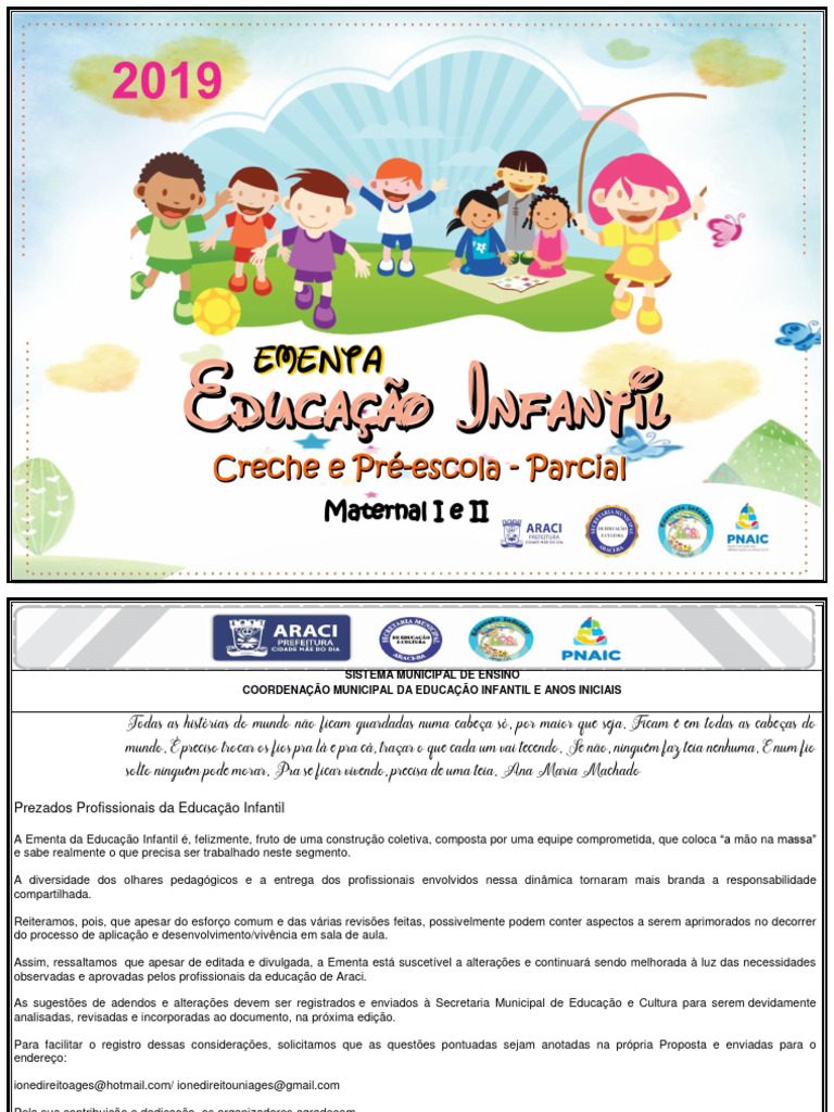 Planejamento Anual Ed Infantil | PDF | Pré-escola | Aprendizado