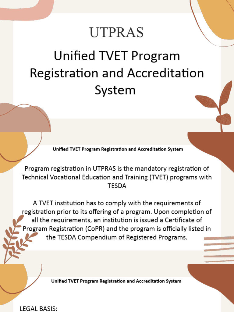UTPRAS: TVET Program Registration Guide | PDF | Vocational Education ...