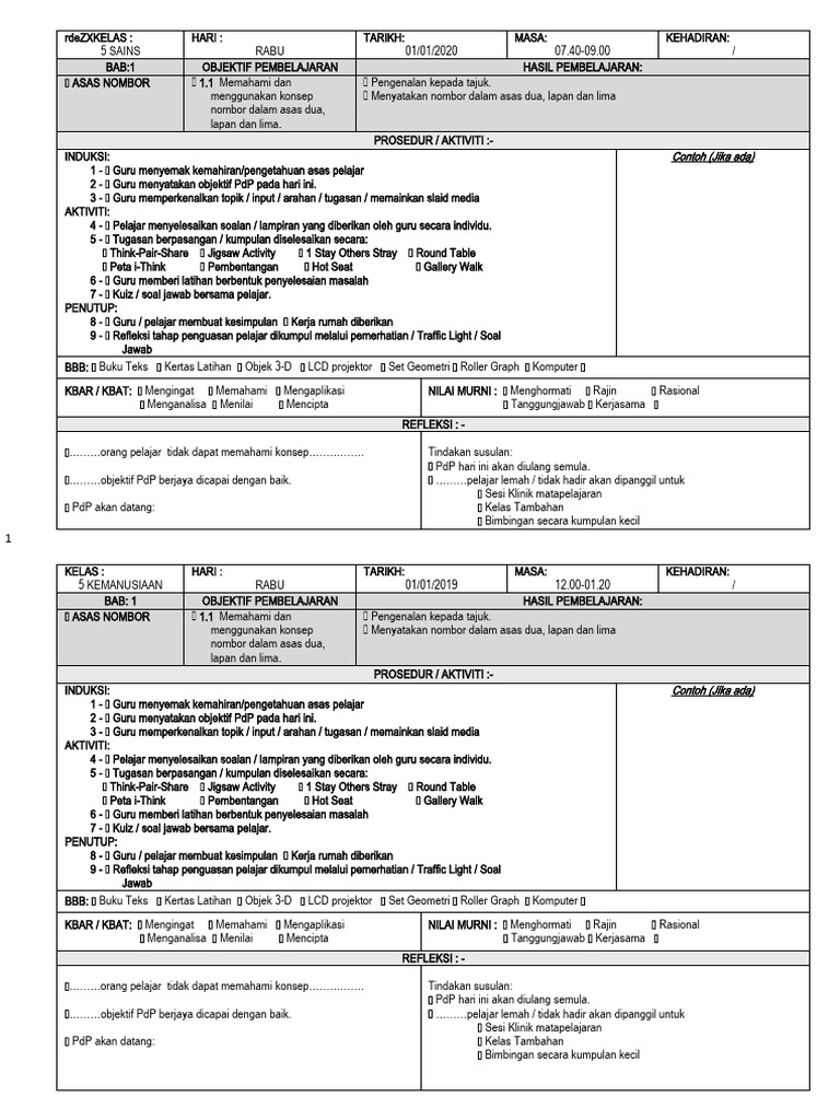Lessonplan 2020baru | PDF