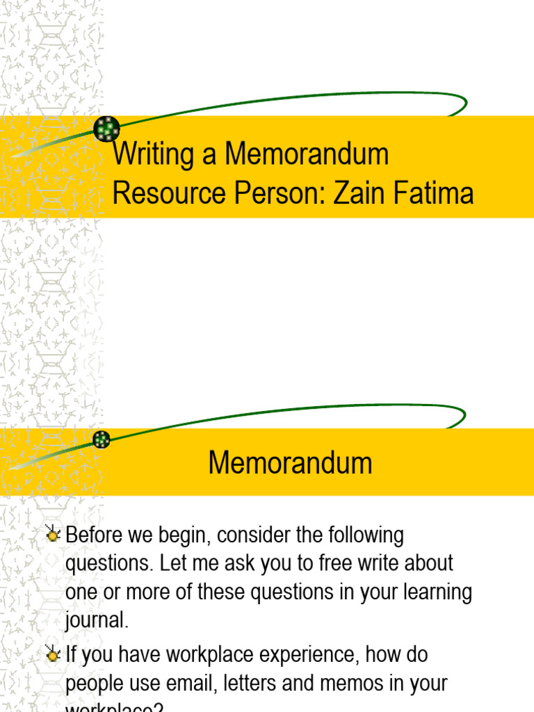 Writing a Memorandum (1) (2) | PDF | Memorandum | Communication